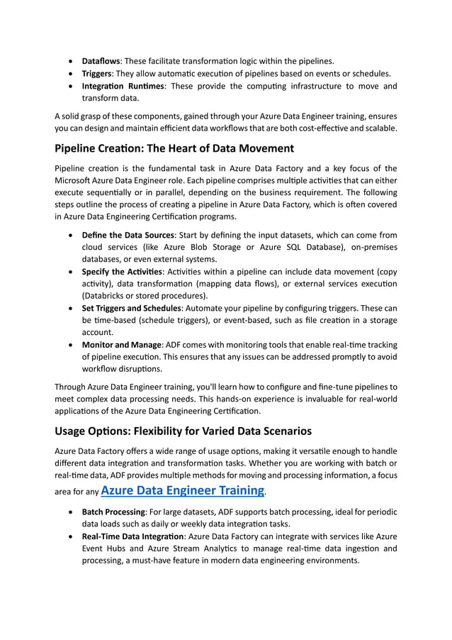 Azure Data Engineer Online Training | Microsoft Azure Data Engineer | PDF | Free Download