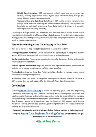 Azure Data Engineer Online Training | Microsoft Azure Data Engineer | PDF | Free Download