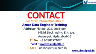 Azure Data Engineer Training | Azure Data Engineer Course in Hyderabad ...