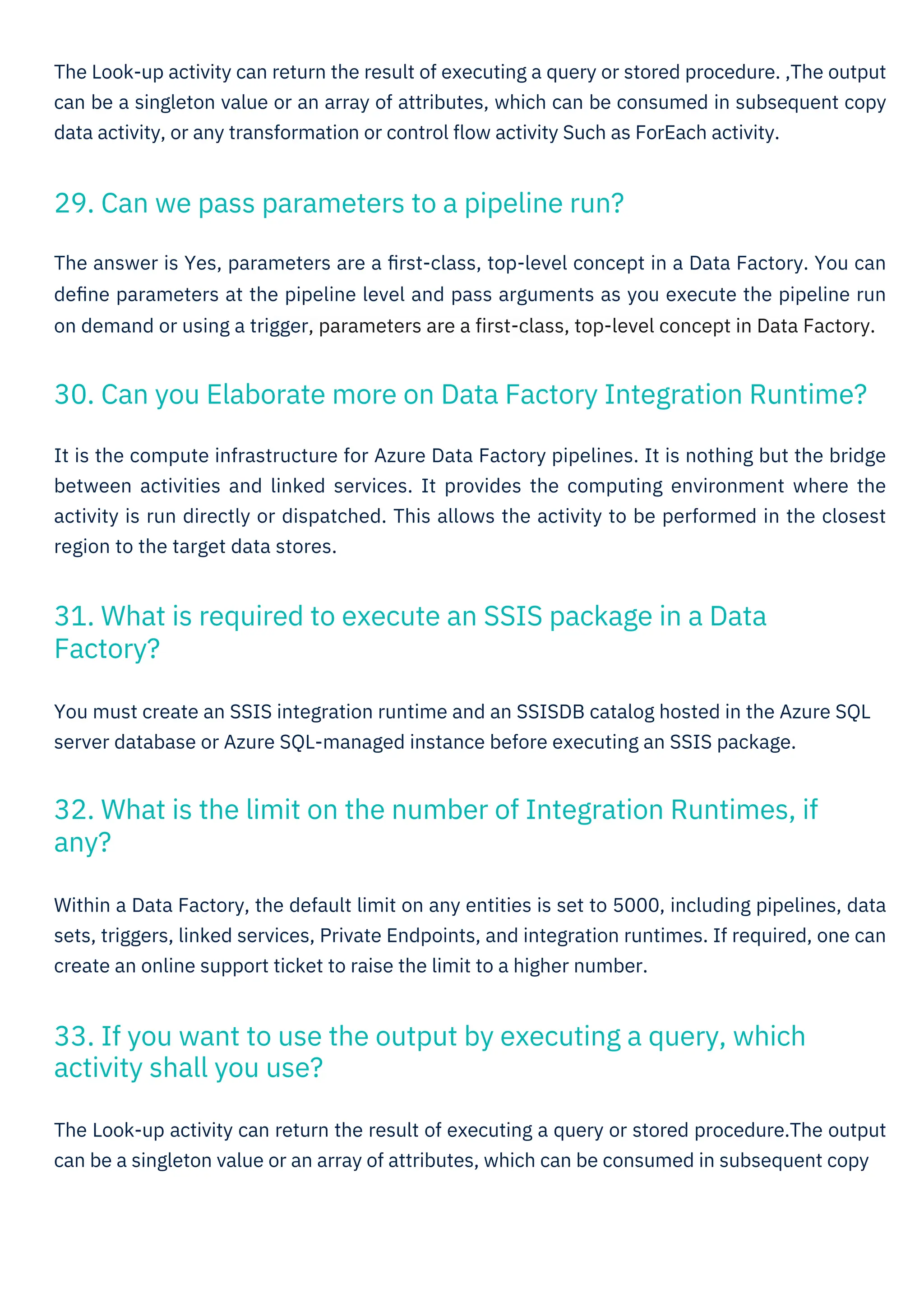 Azure Data Factory Interview Questions PDF By ScholarHat | PDF