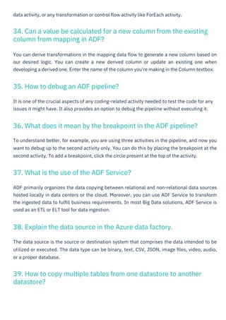 Azure Data Factory Interview Questions PDF By ScholarHat | PDF