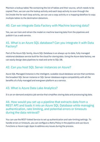 Azure Data Factory Interview Questions PDF By ScholarHat | PDF