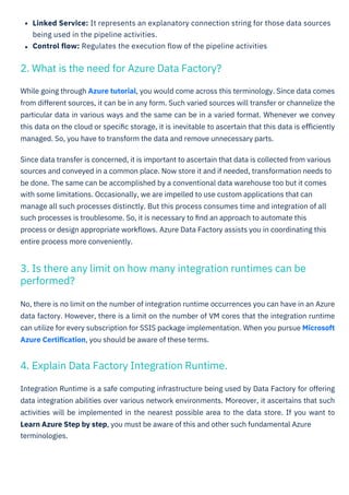 Azure Data Factory Interview Questions PDF By ScholarHat | PDF
