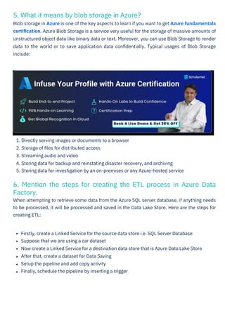 Azure Data Factory Interview Questions PDF By ScholarHat | PDF