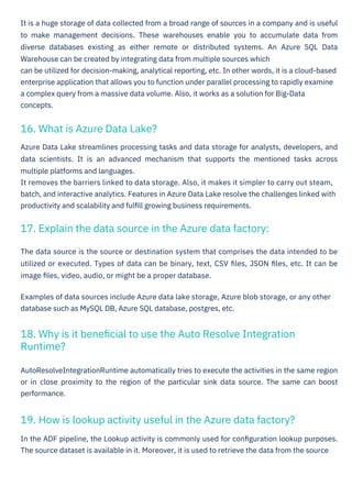Azure Data Factory Interview Questions PDF By ScholarHat | PDF
