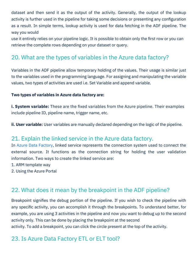 Azure Data Factory Interview Questions PDF By ScholarHat | PDF