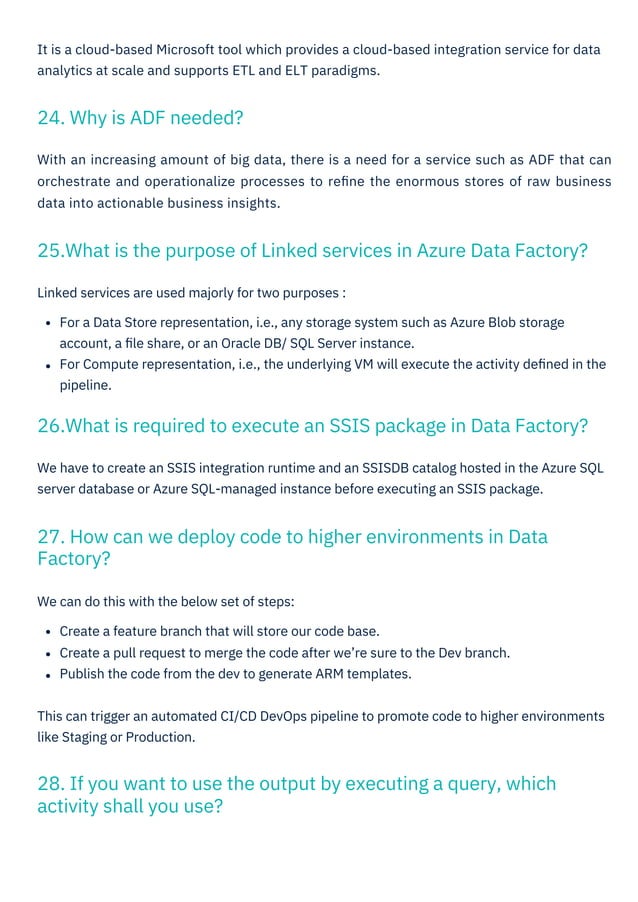 Azure Data Factory Interview Questions PDF By ScholarHat | PDF