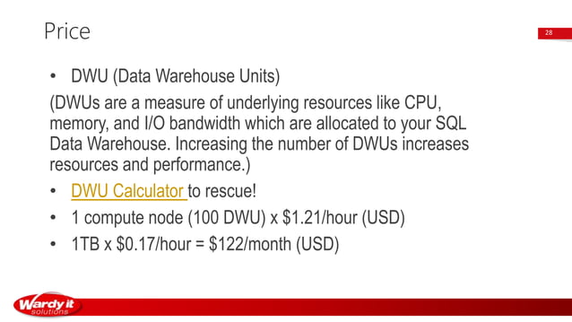 Azure SQL Data Warehouse for beginners | PPTX