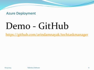 Azure deployment techniques By Arindam | PPT