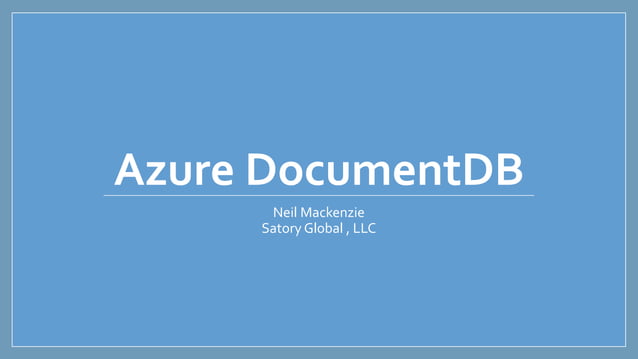 Azure DocumentDB | PPT