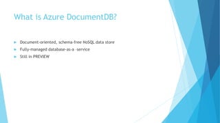 Azure DocumentDB 101 | PPT