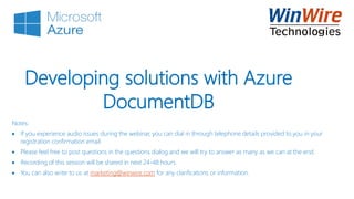 Developing Solutions with Azure DocumentDB | PPTX