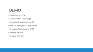 Azure functions and API Management | PPT