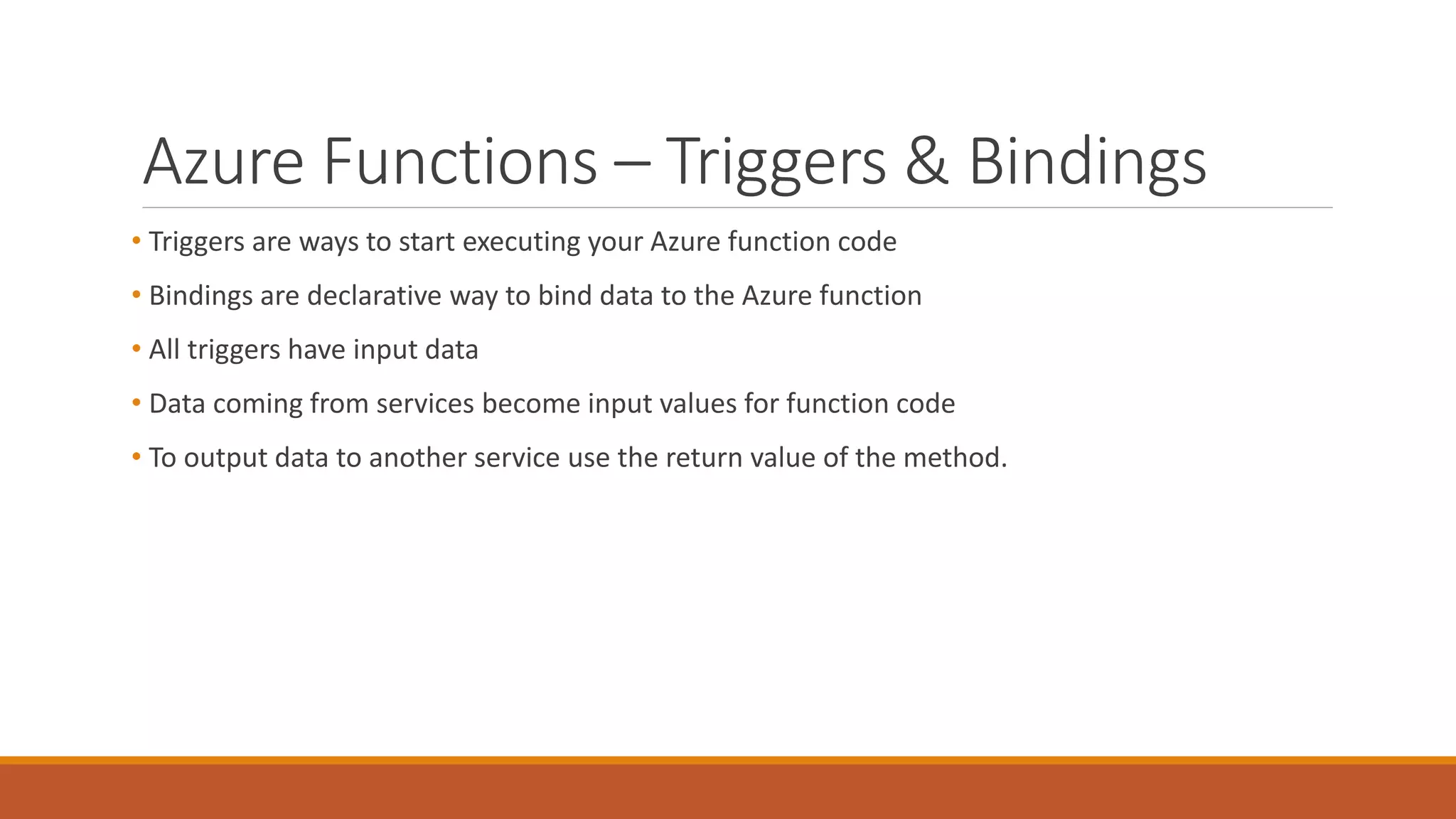 Azure Functions - Introduction | PPTX | Cloud Computing | Internet