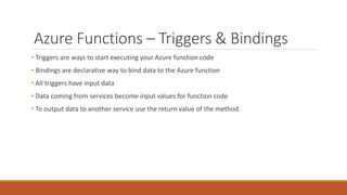 Azure Functions - Introduction | PPTX | Cloud Computing | Internet
