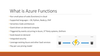 Azure Functions - Introduction | PPTX