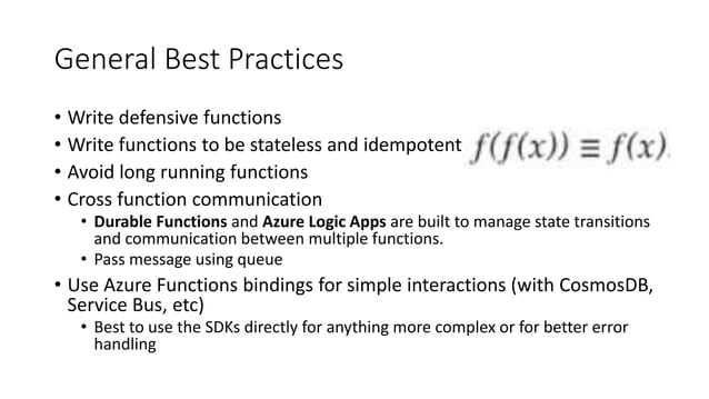 Azure Function Best Practice | PPT