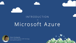 Introduction to Microsoft Azure | PPT