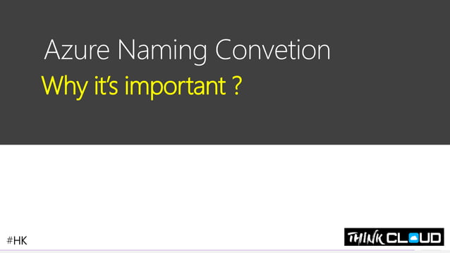 [Azure Governance] Lesson 1 : Azure Naming Convention | PPT