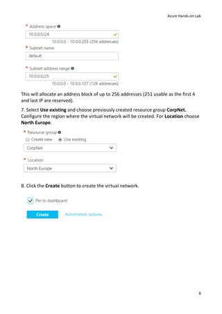 Azure hands on lab | PDF