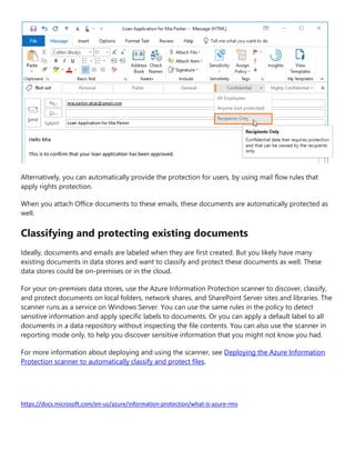Azure Information Protection for Data Protection with Microsoft AIP tool | PDF