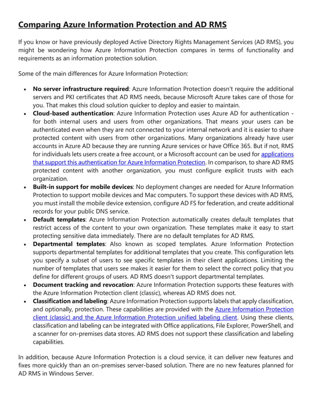 Azure Information Protection For Data Protection With Microsoft Aip