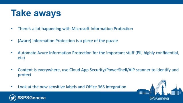 SPS Geneva - Azure information protection | PPT