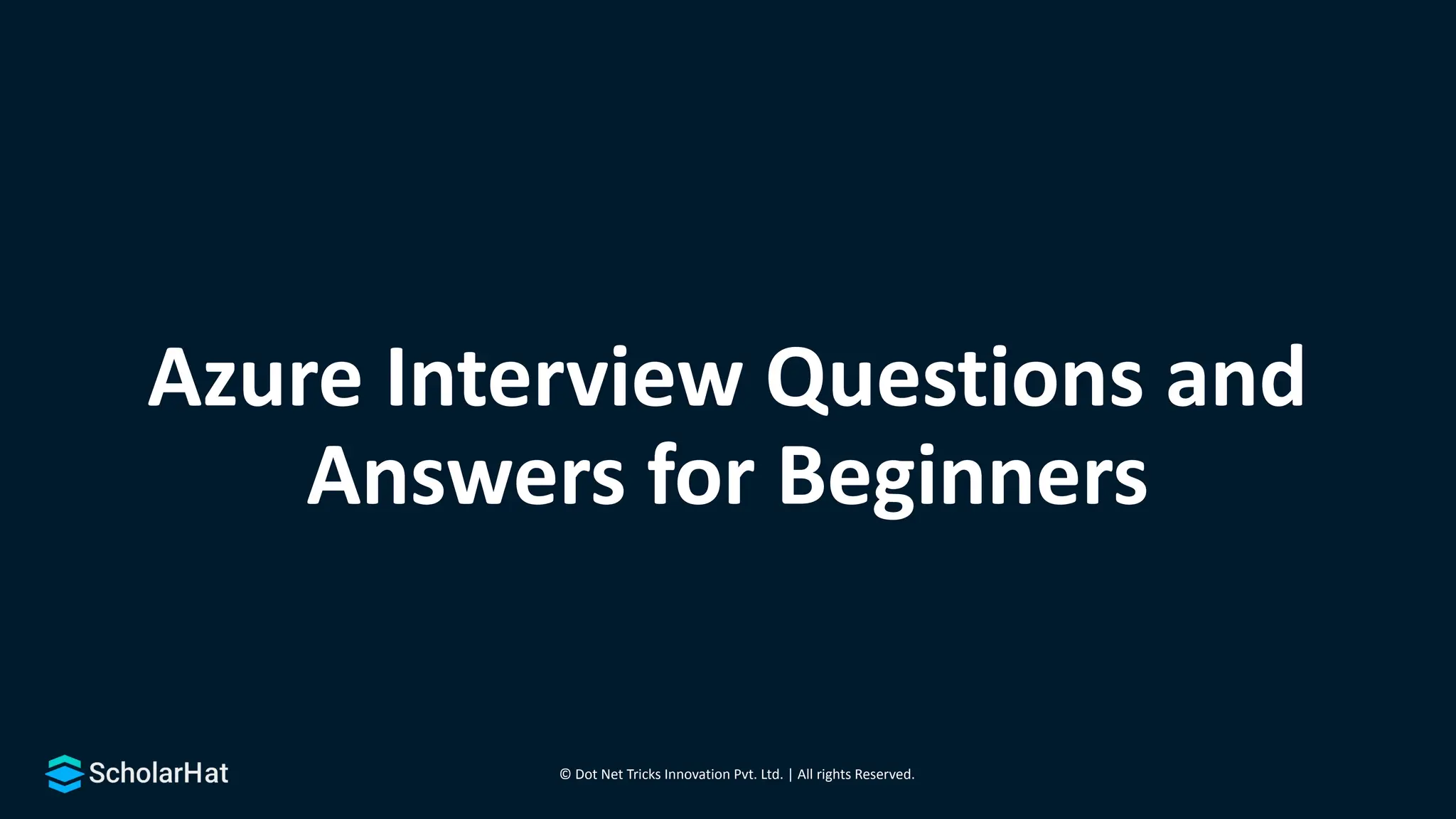 Azure Interview Questions and Answers PDF By ScholarHat | PDF