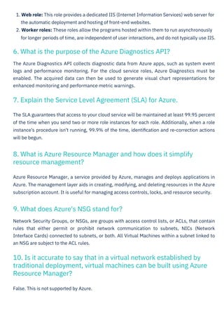 Azure Interview Questions and Answers PDF By ScholarHat | PDF | Cloud Computing | Internet