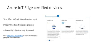 Azure iot edge and AI enabling the intelligent edge | PPTX