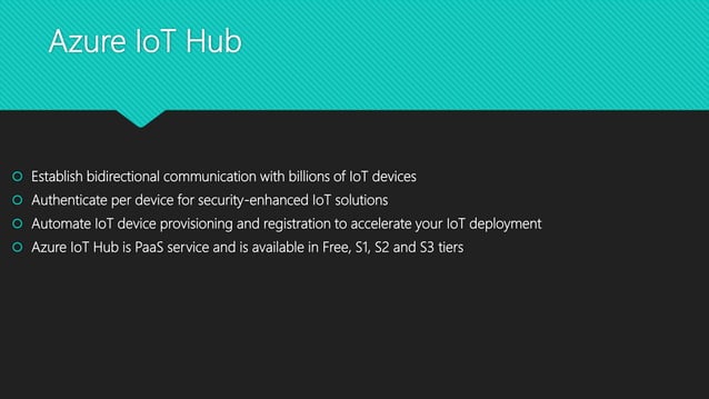 Azure IoT hub | PPTX | Cloud Computing | Internet
