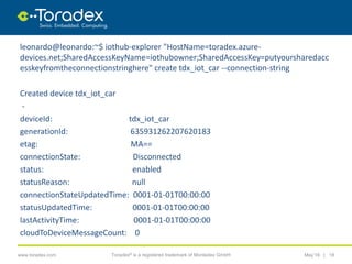 Azure IoT Hub on a Toradex Colibri VF61 – Part 1 - Sending data to the cloud | PPT