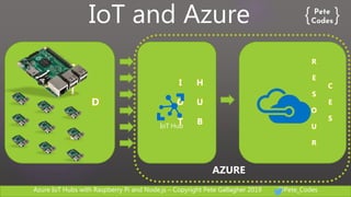 Azure IoT Hubs with Raspberry Pi and Node.js - DDD 14 Microsoft - Reading - 12-10-19 | PPTX