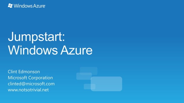 Windows Azure jumpstart | PPT