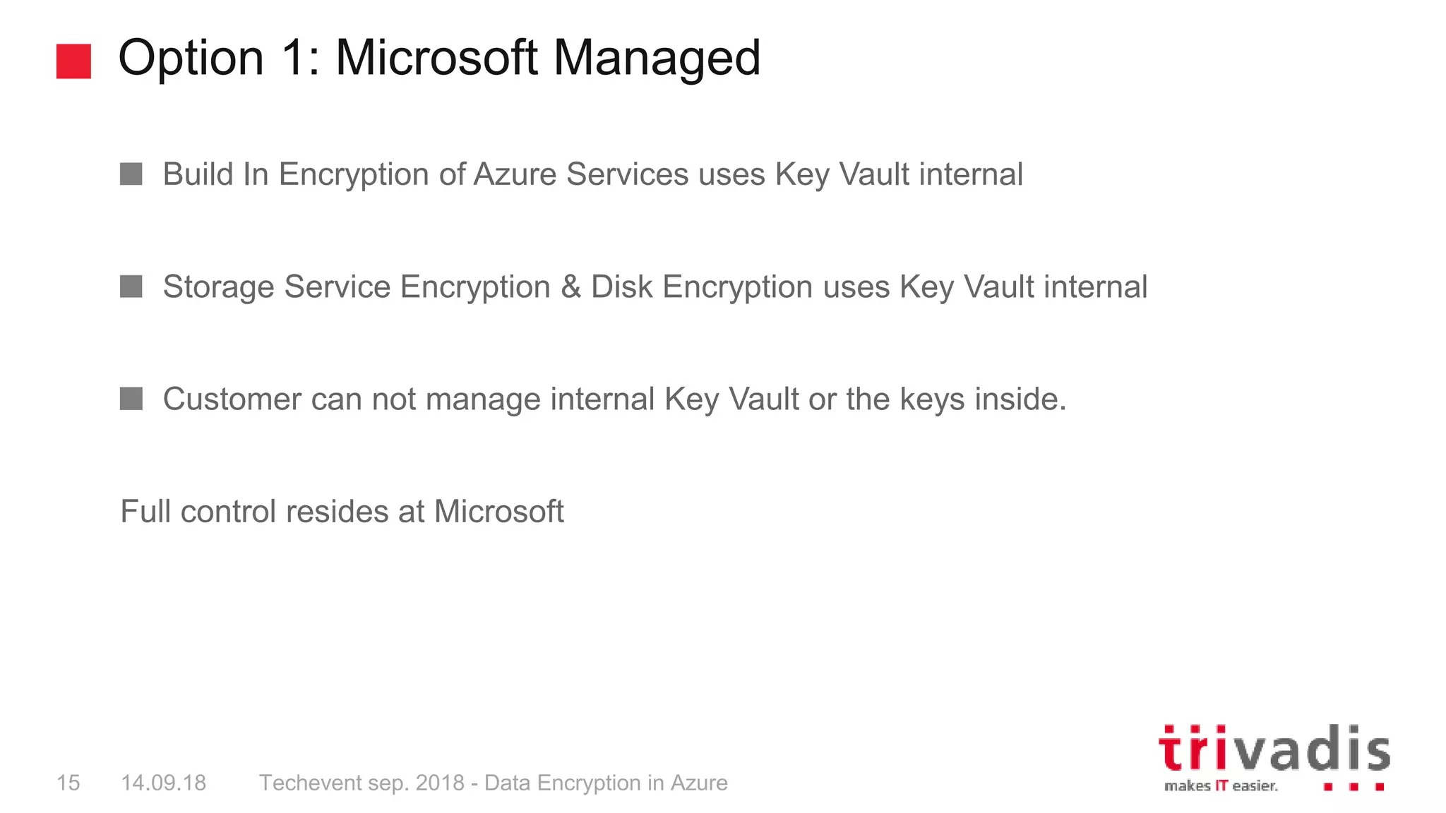 TechEvent Data Encryption in Azure | PPTX