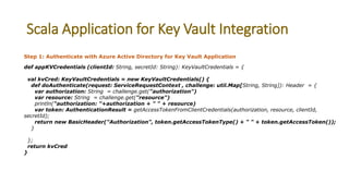Azure Key Vault Integration in Scala | PPTX
