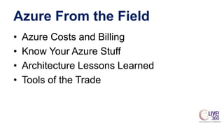 Migrating Customers to Microsoft Azure: Lessons Learned From the Field | PPTX