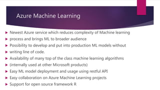 Azure machine learning indiandotnet | PPTX