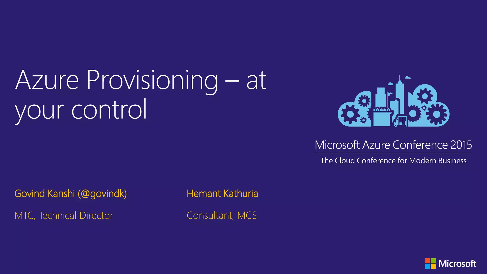 Azure provisioning at your control | PPT