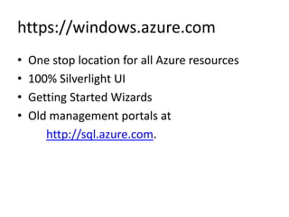 Azure management portal | PPTX
