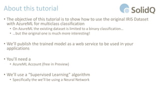 Iris Multi-Class Classifier with Azure ML | PPT