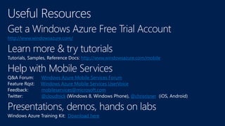 Azure mobile services | PPT