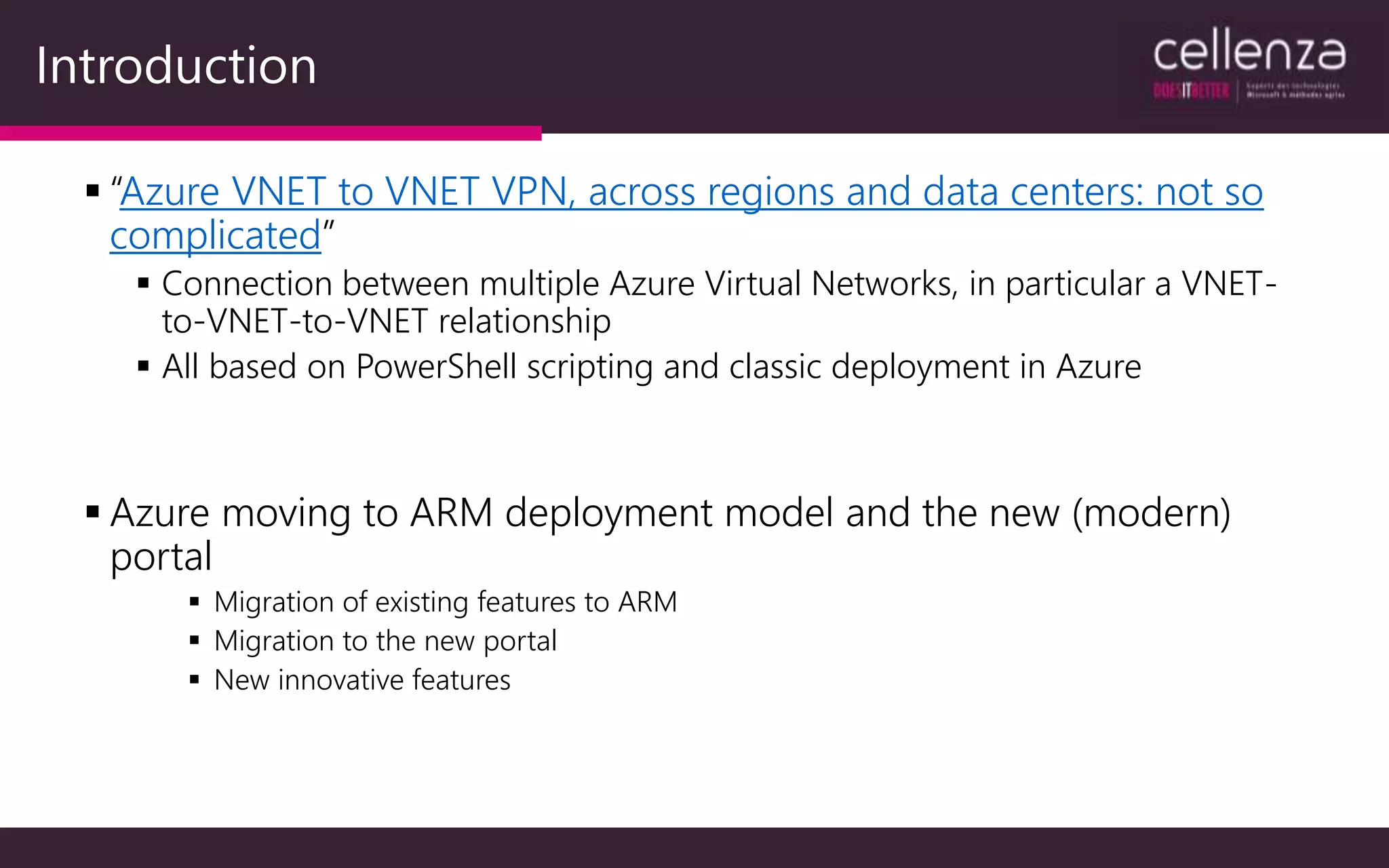 Azure Networking: Innovative Features and Multi-VNet Topologies | PPT