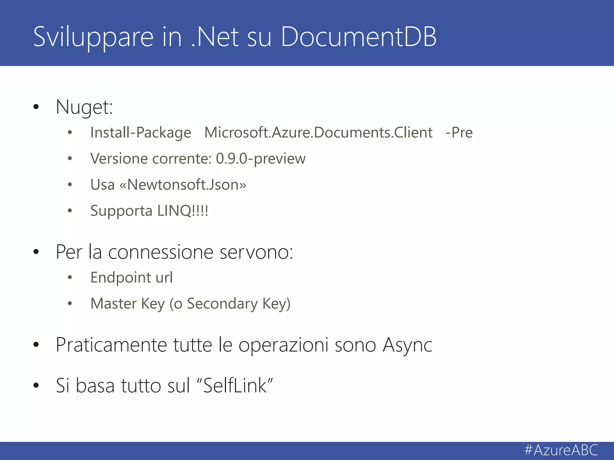 Azure No-Sql approach: DocumentDB | PPTX