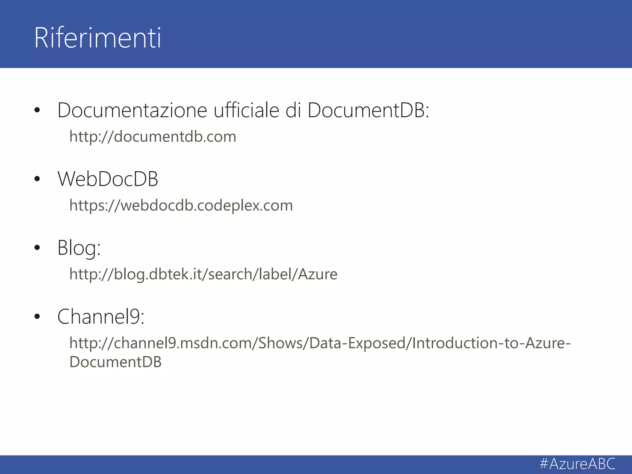 Azure No-Sql approach: DocumentDB | PPTX
