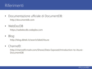Azure No-Sql approach: DocumentDB | PPT