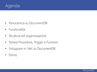 Azure No-Sql approach: DocumentDB | PPTX