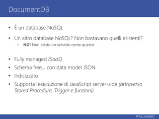 Azure No-Sql approach: DocumentDB | PPTX