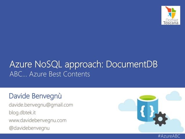 Azure No-Sql approach: DocumentDB | PPT