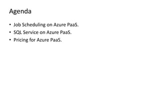 Azure PaaS (WebApp & SQL Database) workshop solution | PPT